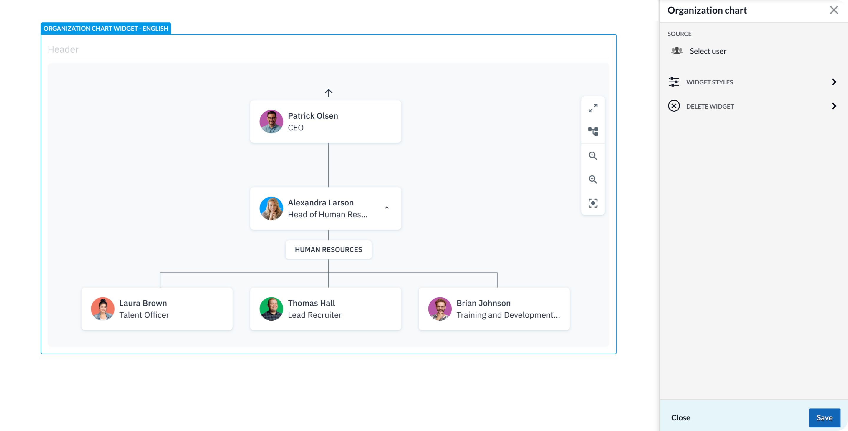 Organization Chart Widget – Happeo