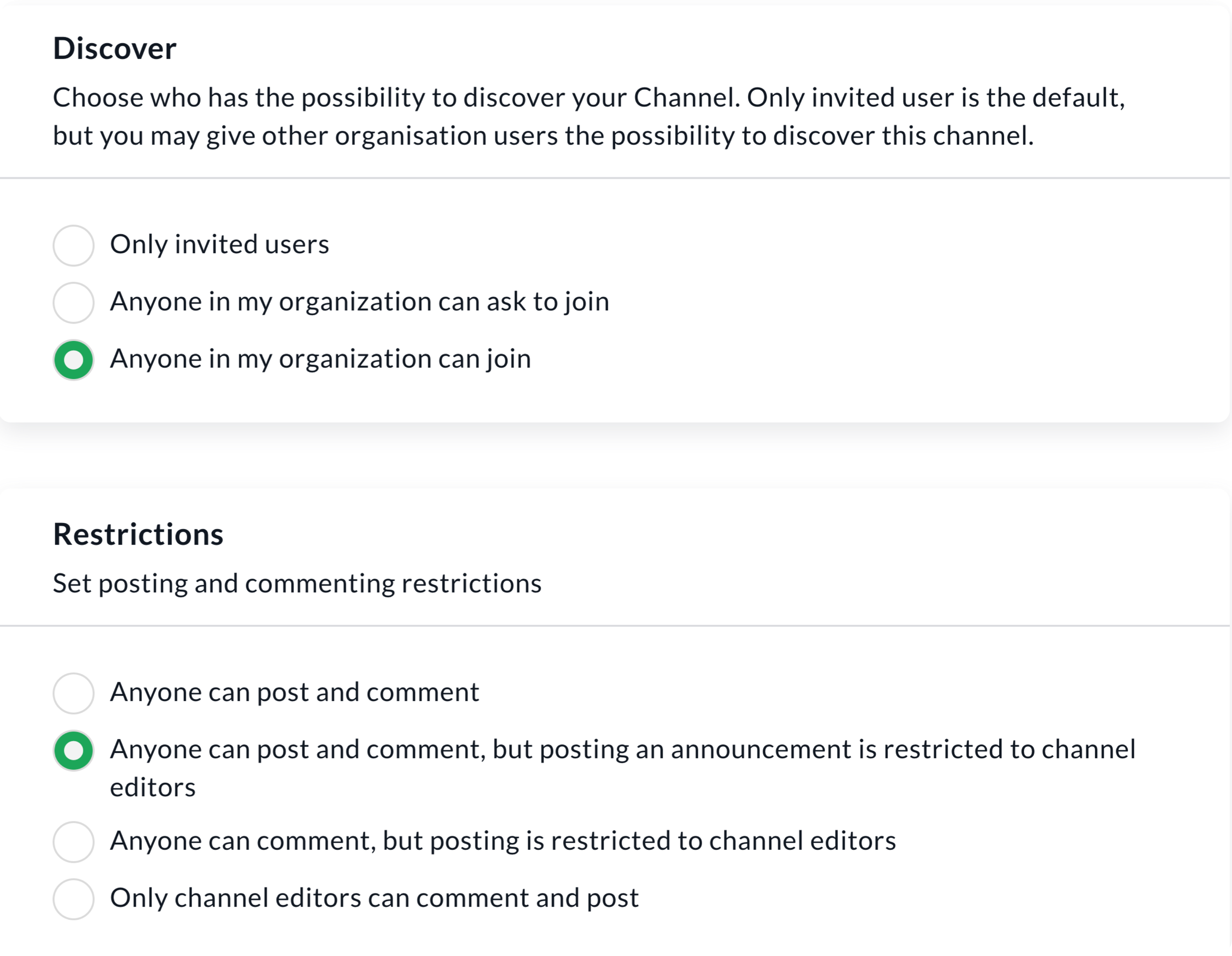 Manage Channel Permissions and Discovery – Happeo